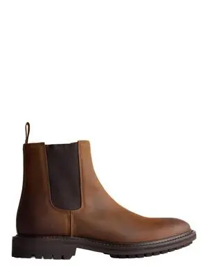 Quince Lug Sole Leather Chelsea Boots - Firewood