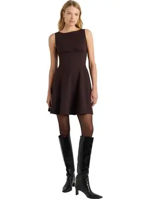 Quince Organic Stretch Jersey Drop Waist Mini Dress - Espresso