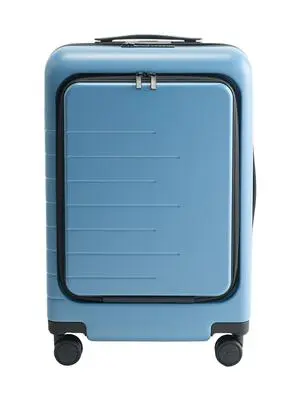 Quince Front Pocket Carry-On Hardshell Suitcase Blue