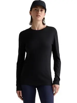 Quince 100% Merino Wool All-season Long Sleeve Base Layer - Black