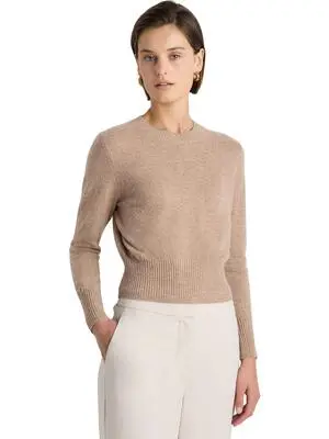 Quince Cashmere Shrunken Crewneck Sweater - Oatmeal