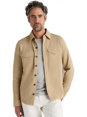 Quince Cotton Pique Knit Overshirt - Khaki