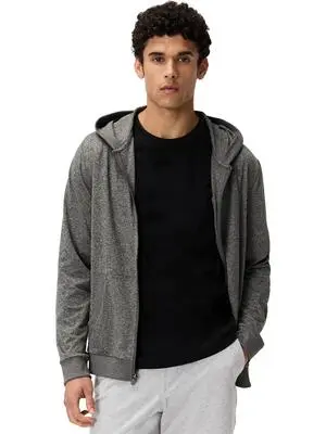 Quince Flowknit Performance Full-zip Chest Pocket Hoodie - Heather Grey