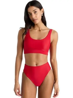 Quince Tank Bikini Top - Cherry