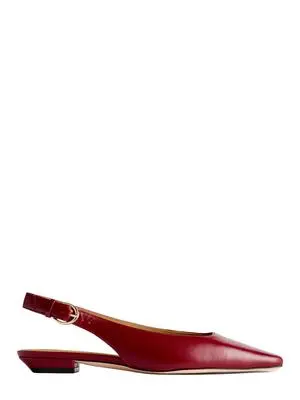 Quince QUINCE Italian Leather Slingback Flats Garnet