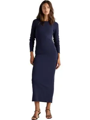 Quince Long Sleeve Knit Maxi Dress - Deep Navy