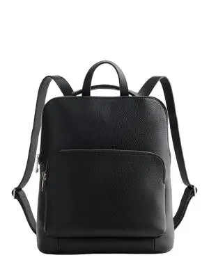 Quince Italian Leather Convertible Backpack - Black