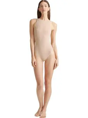 Quince Second Skin High Neck Bodysuit - Sand