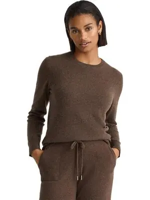 Quince Mongolian Cashmere Crewneck Sweater - Brown