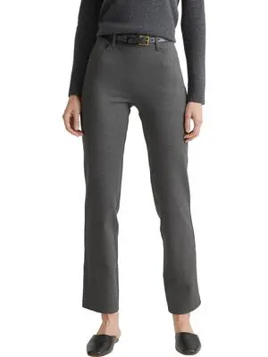 Quince Ultra-stretch Ponte Straight Leg 4-pocket Trousers - Charcoal