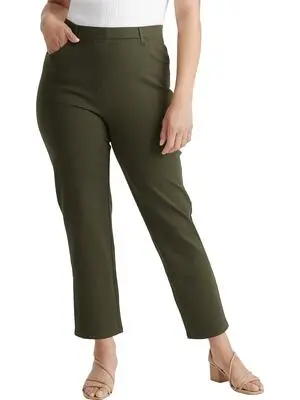 Quince Ultra-stretch Ponte Straight Leg Trousers - Olive