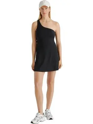 Quince Ultra-form One-shoulder Active Dress - Black