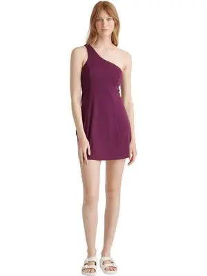 Quince Ultra-form One-shoulder Active Dress - Plum