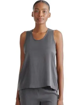 Quince Washable Silk Pajama Tank Top - Charcoal