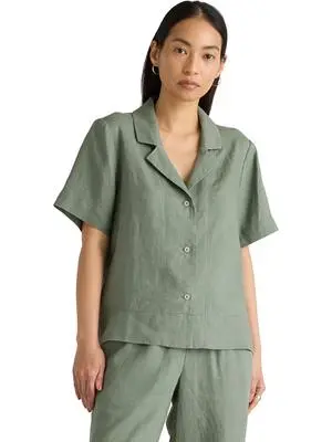 Quince QUINCE Linen Short Sleeve Shirt Light Cargo