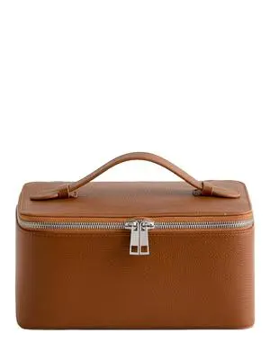 Quince Italian Leather Travel Cosmetic Case - Cognac