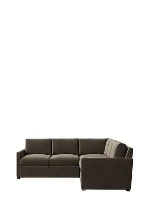 Quince Brennan L Sectional Sofa In Performance Velvet - Sable