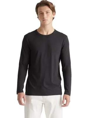 Quince Cotton Modal Long Sleeve T-shirt - Black