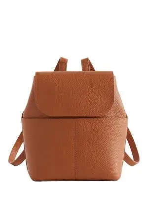 Quince Italian Leather Small Backpack - Cognac