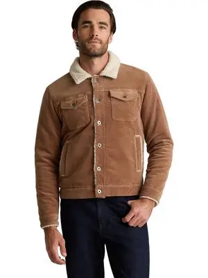 Quince Organic Stretch Corduroy Sherpa-lined Trucker Jacket - Warm Brown