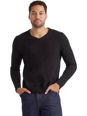 Quince Quince Cashmere V-Neck Sweater Black