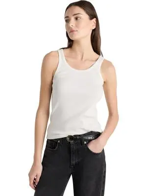 Quince Organic Cotton Micro-ribbed Tank Top - Soft White