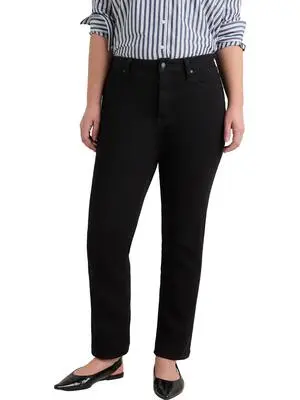 Quince Curvy Bella Stretch Straight Jeans - Black