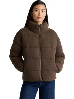 Quince Cashmere Puffer Jacket - Brown