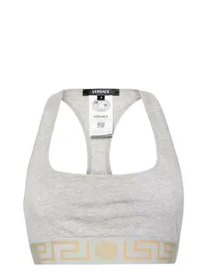 Versace Greca-underband Racerback Bralette - Grey