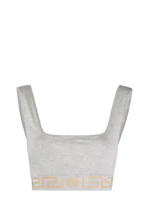 Versace Medusa-jacquard Jersey Bra - Grey