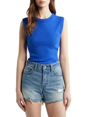 Free People Murphy Cotton Tank Blue