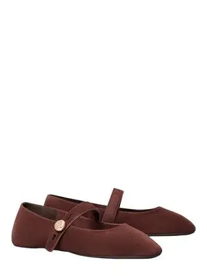 Tory Burch Romy Mary Jane Flat - Warm Brown