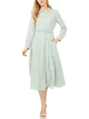 Ted Baker London Lynn Vertical Stripe Midi Shirt Dress - Fairway