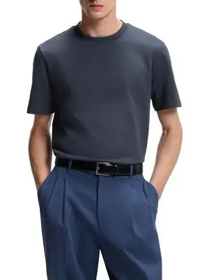 BOSS H-thompson Cotton Piqué T-shirt Blue