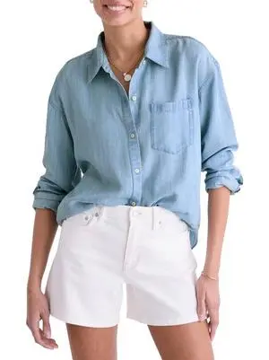 Vineyard Vines Birdie Chambray Button-up Shirt - Light Acid Wash