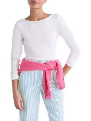 VINEYARD VINES Boat Neck Stretch Cotton Top