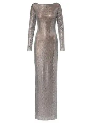 SELF-PORTRAIT Embellished Maxi Dress - Grey