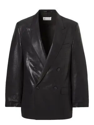 MAISON MARGIELA Double-breasted Virgin Wool Blazer - Black