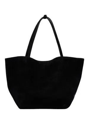 THE ROW Park Three Edge Suede Tote Bag - Black