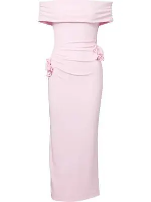 Roland Mouret Floral-applique Jersey Midi Dress - Pink