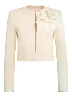 TWINSET Floral Appliqué Jacket - Neutrals