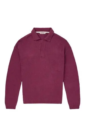 A KIND OF GUISE Marabou Organic Cotton-bouclé Polo Sweater - Red