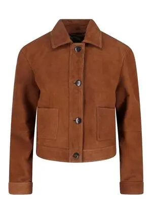 Max Mara Baia Suede Jacket Brown