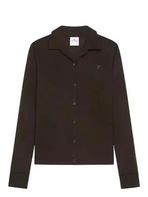 COURREGES Notched-collar Cardigan - Brown