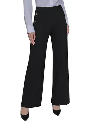 Karl Lagerfeld Paris Sailor Ponte Pants - Black