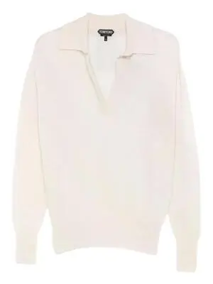 TOM FORD Open Polo Top - Neutrals