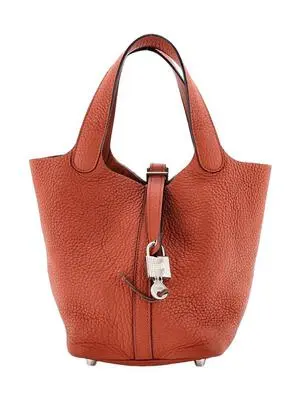 Hermès Picotin Lock Bag Clemence Pm Brown