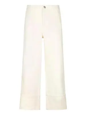 Max Mara Cropped Trousers With Turn-up Cuffs - Neutrals
