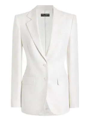 Dolce & Gabbana Single-Breasted Cashmere Jacket White