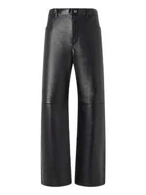 Celine Straight-leg Leather Trousers - Black